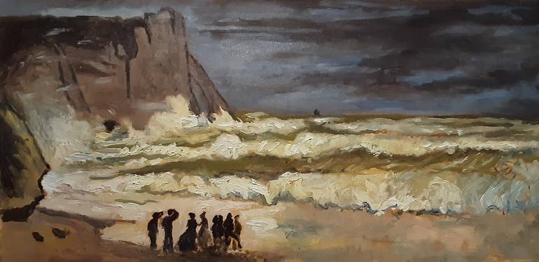 Etretat copie Monet Painting by Cyriaque Millet | Saatchi Art