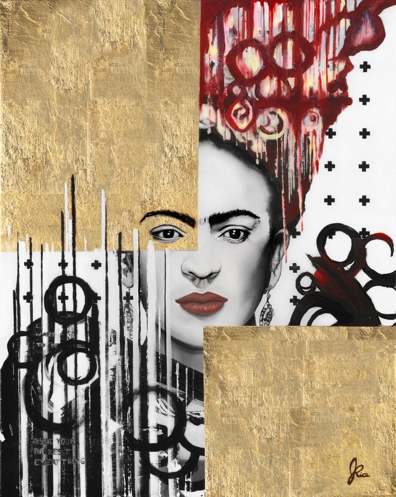 Frida - Gold Painting by Jamie Rice | Saatchi Art