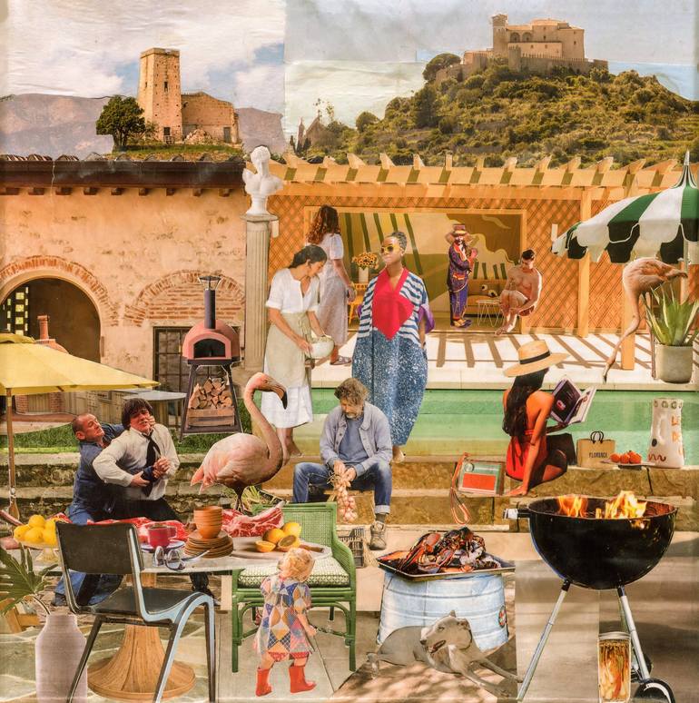 The Pool Party Collage by Jeremy Fraye | Saatchi Art