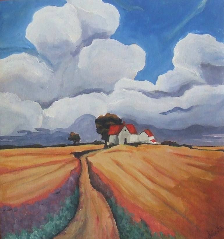 Golden Fields Painting by Jose Blanco | Saatchi Art