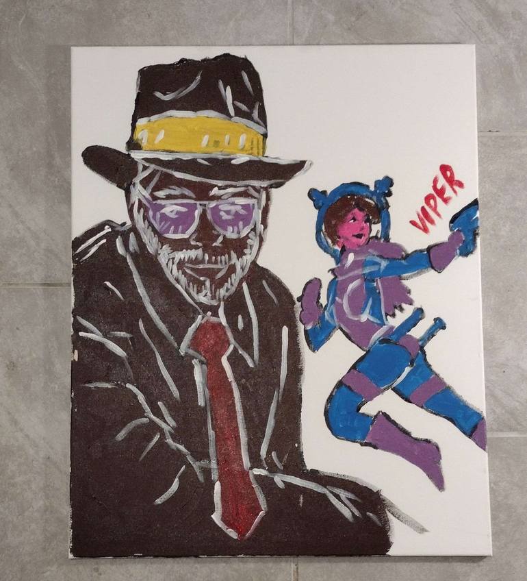 Indiana Jones Meets Viper With Spacesuit Girl Painting by Lee Carter ...