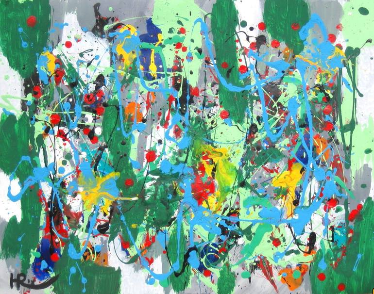 Organic Green Painting by Hugo Ruggiero | Saatchi Art