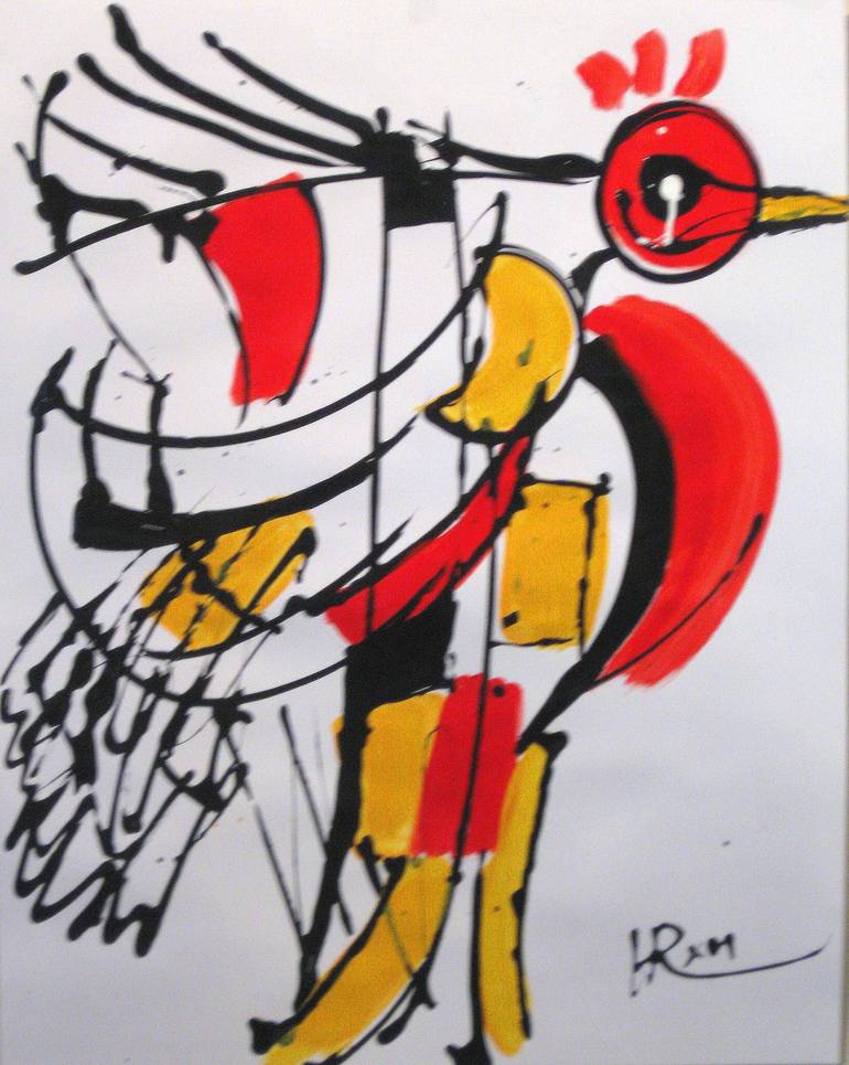 French Rooster Painting by Hugo Ruggiero | Saatchi Art