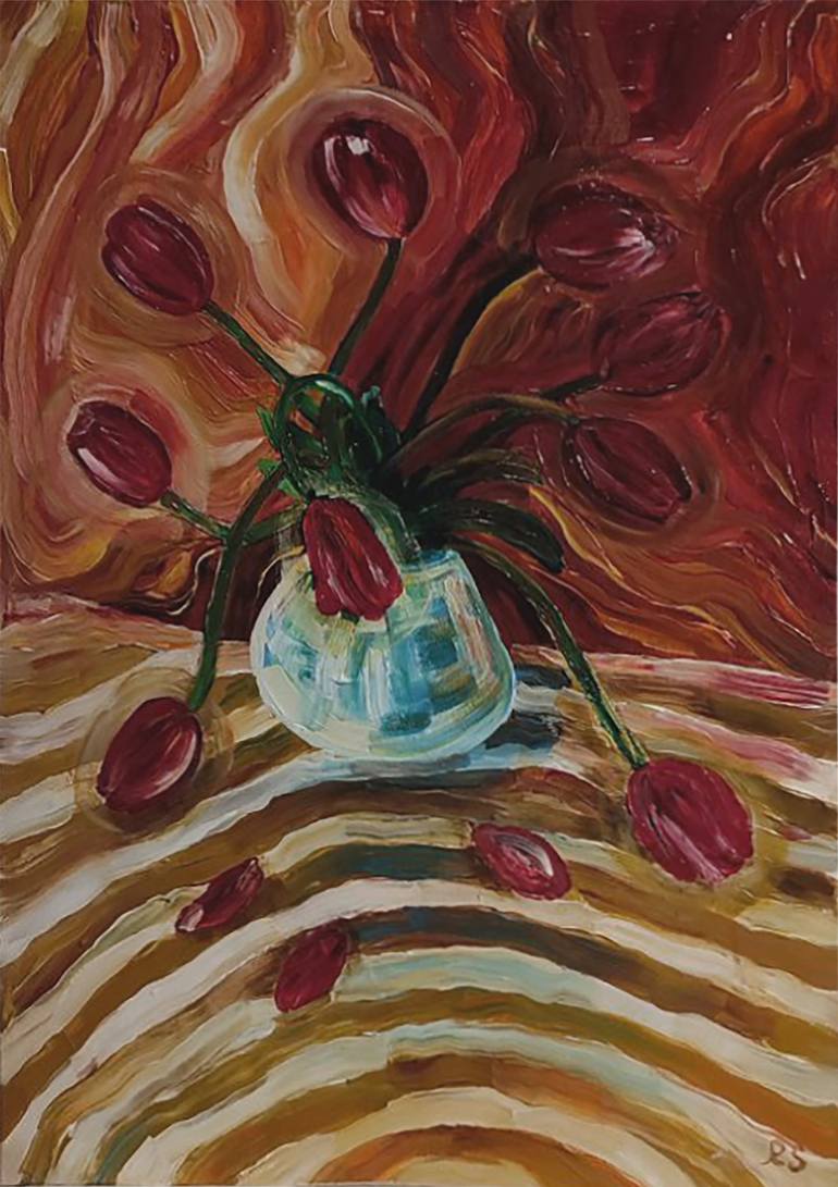 Flowers tulips Painting by Rina Sfera | Saatchi Art