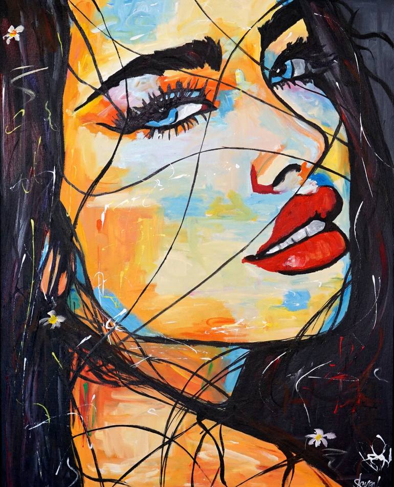 That nice smile of hers Painting by Rafal Stach | Saatchi Art