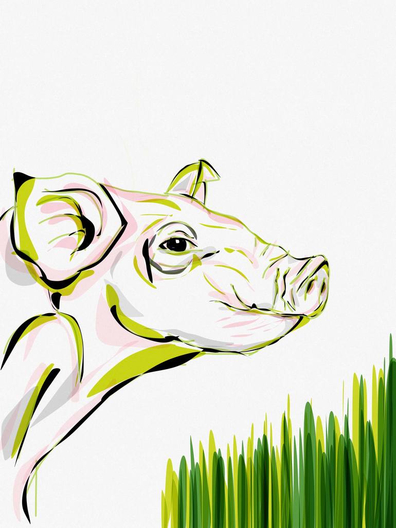 Wild Kingdom – Pig Painting by suelen cristina | Saatchi Art