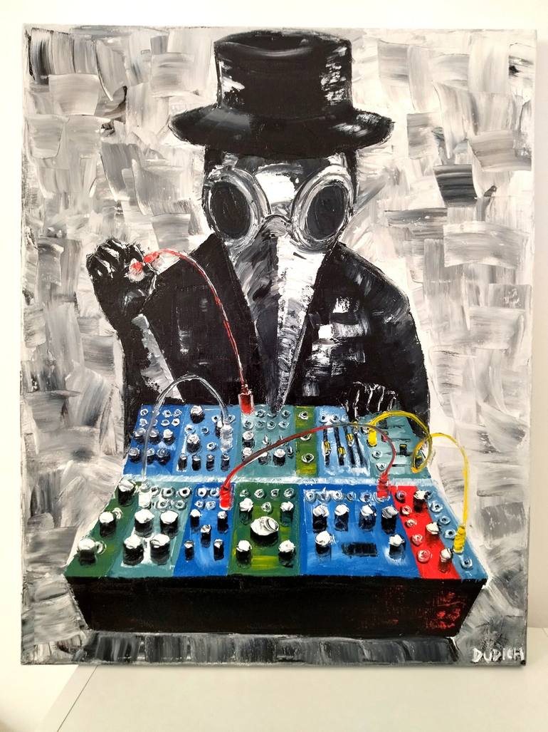 Plague Doctor Patch Painting by Nicola Dudich | Saatchi Art