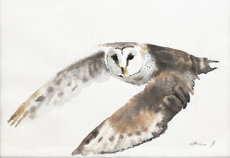Tyto capensis Painting by Zhenis Smailov | Saatchi Art