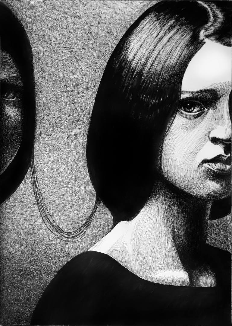 Sisters Drawing by Red Tweny | Saatchi Art