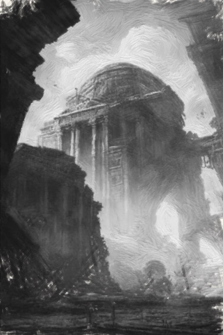 Piranesi-inspired ancient Rome Drawing by Grigory Clima | Saatchi Art