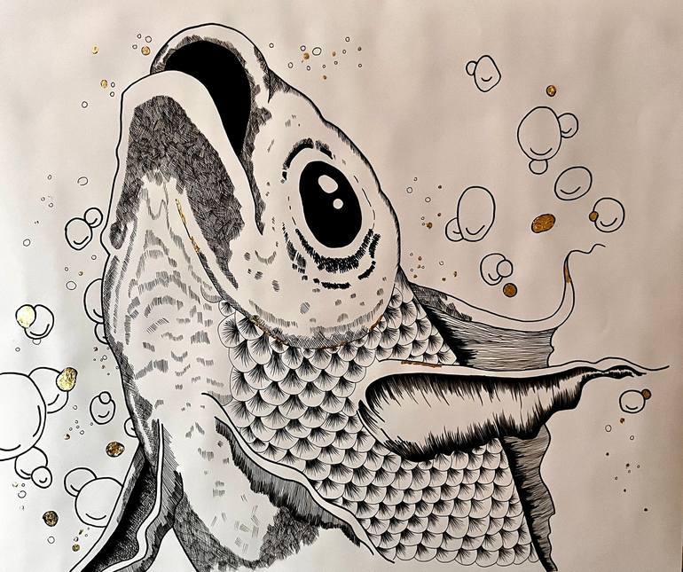 Gold fish Drawing by Ioana Barca | Saatchi Art