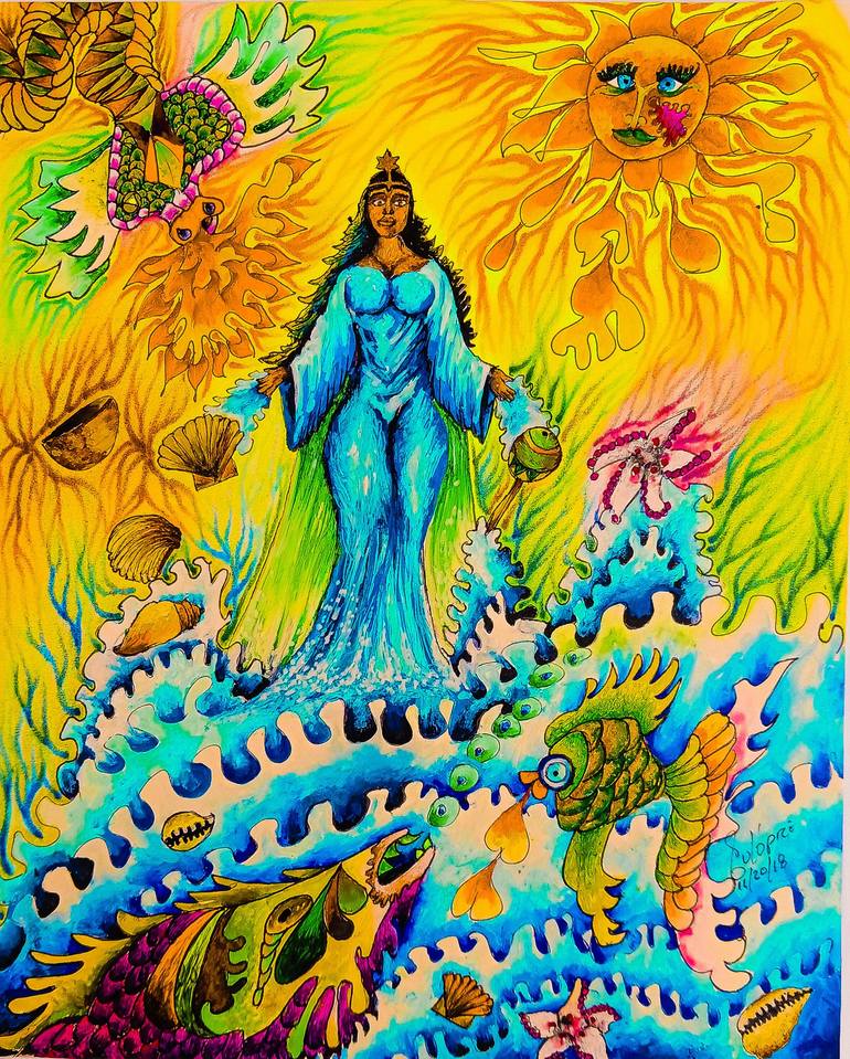 Yemaya Drawing by LUIS LOPEZ | Saatchi Art