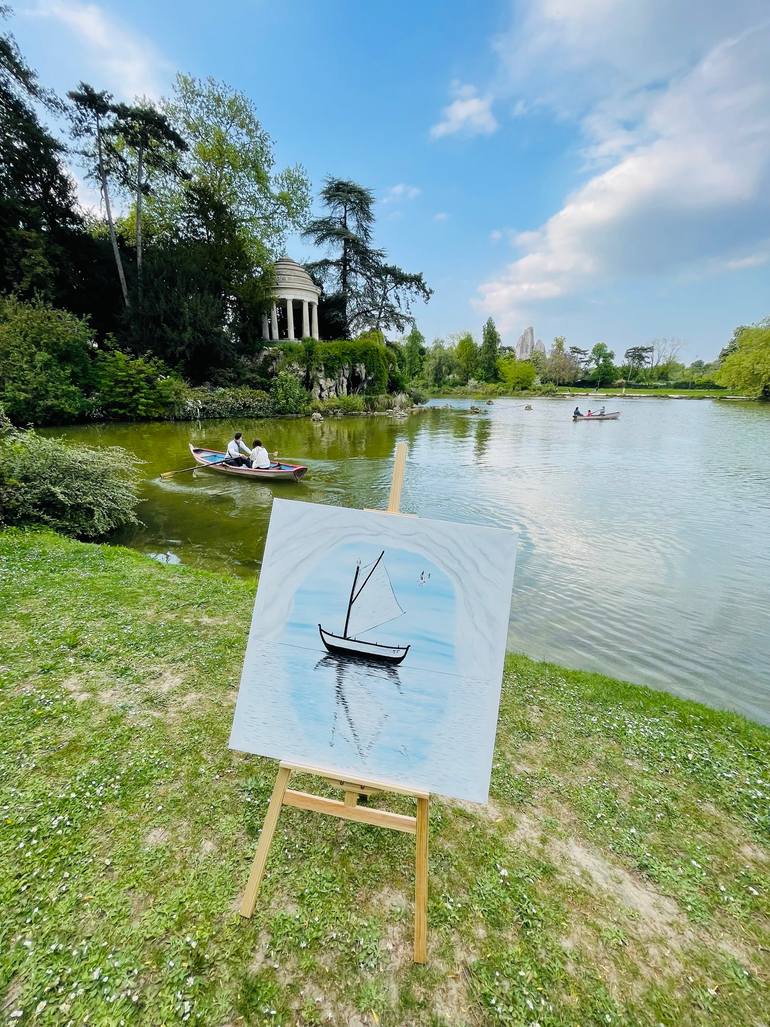 Fairytale silence in the fog Painting by Todor Genchev | Saatchi Art