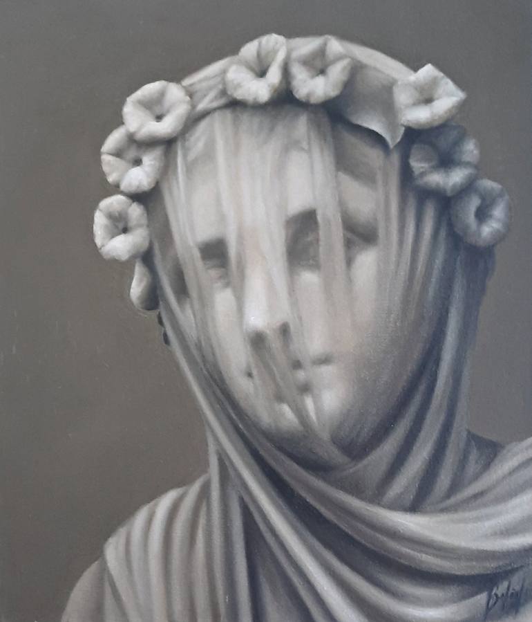 Veiled Vestalstatue Painting by Barbara Nicolson | Saatchi Art
