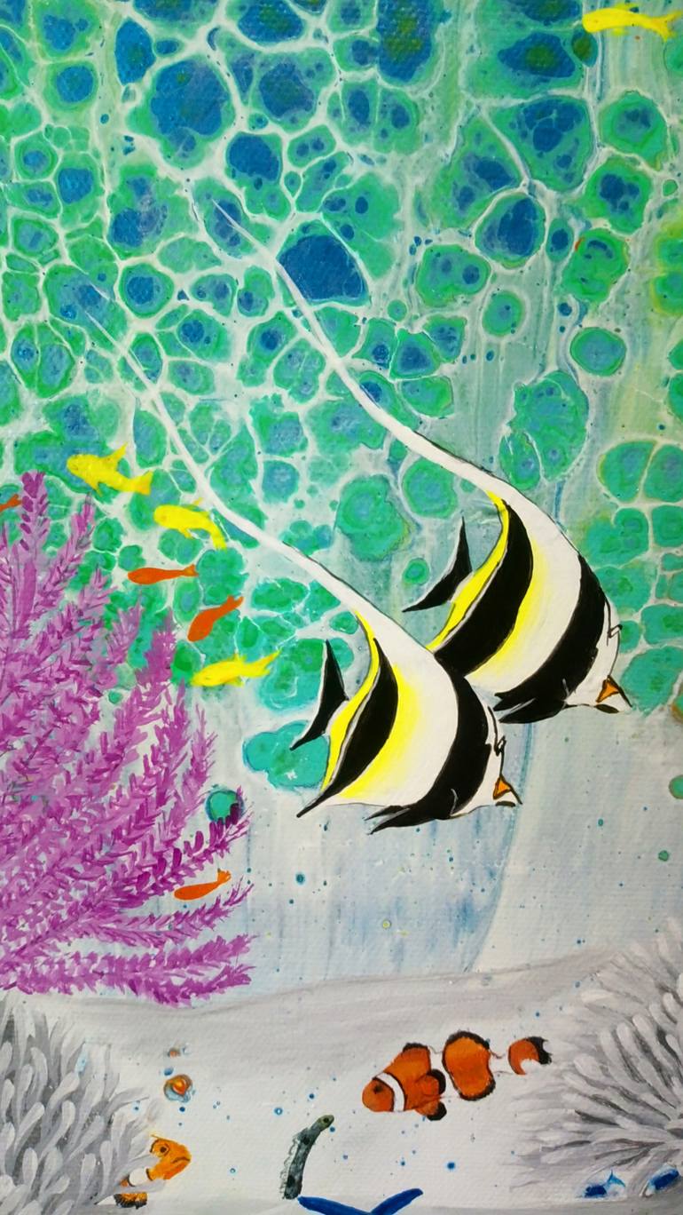 Great Barrier Reef Painting by JeAnne Art | Saatchi Art