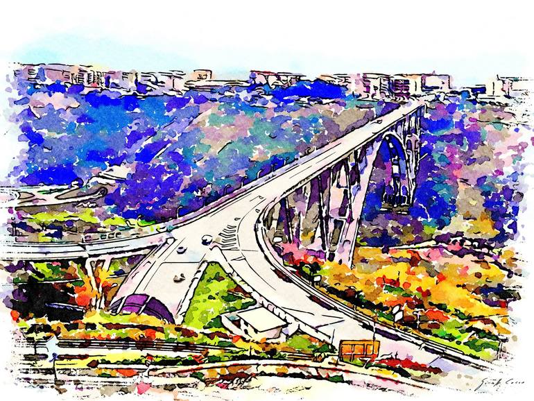 Morandi bridge of Catanzaro Mixed Media by Giuseppe Cocco | Saatchi Art