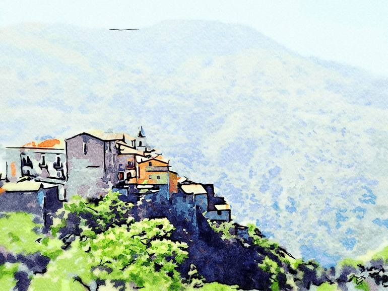 Tortora view Painting by Giuseppe Cocco | Saatchi Art