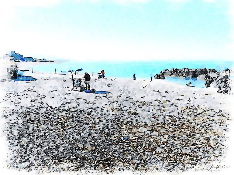 Bathers on the beach of Scalea Photography by Giuseppe Cocco | Saatchi Art