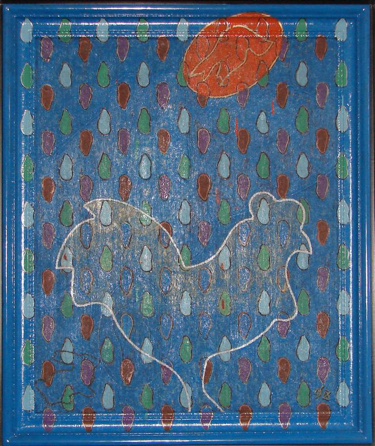 Blue Rooster Painting by Dieter Spahn | Saatchi Art