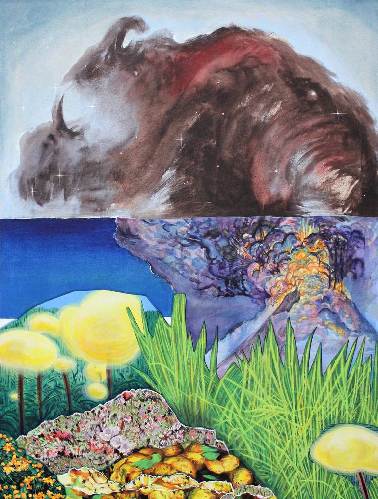 Tambora Exploding Stars Painting by Kendra Larson | Saatchi Art