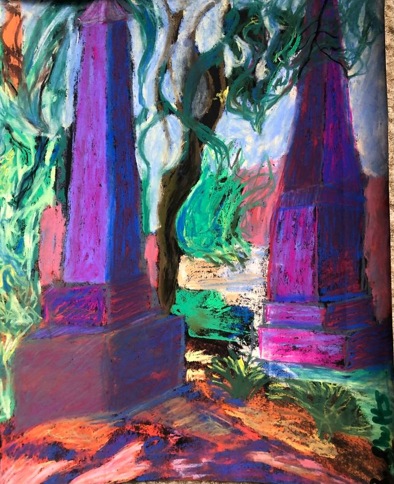 Purple Monuments Painting by Sally Shults | Saatchi Art