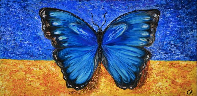 Support Ukraine. Butterfly transforms itself throughout life Painting ...