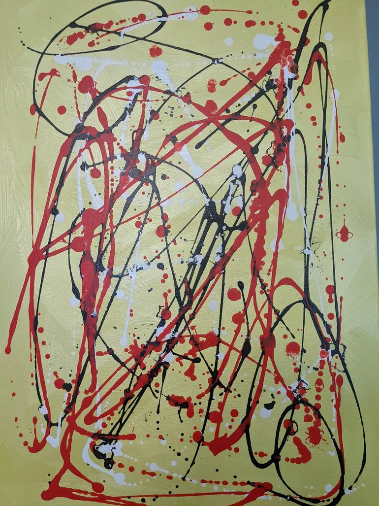 Yellow & Blood Painting by Bobby Bentz | Saatchi Art