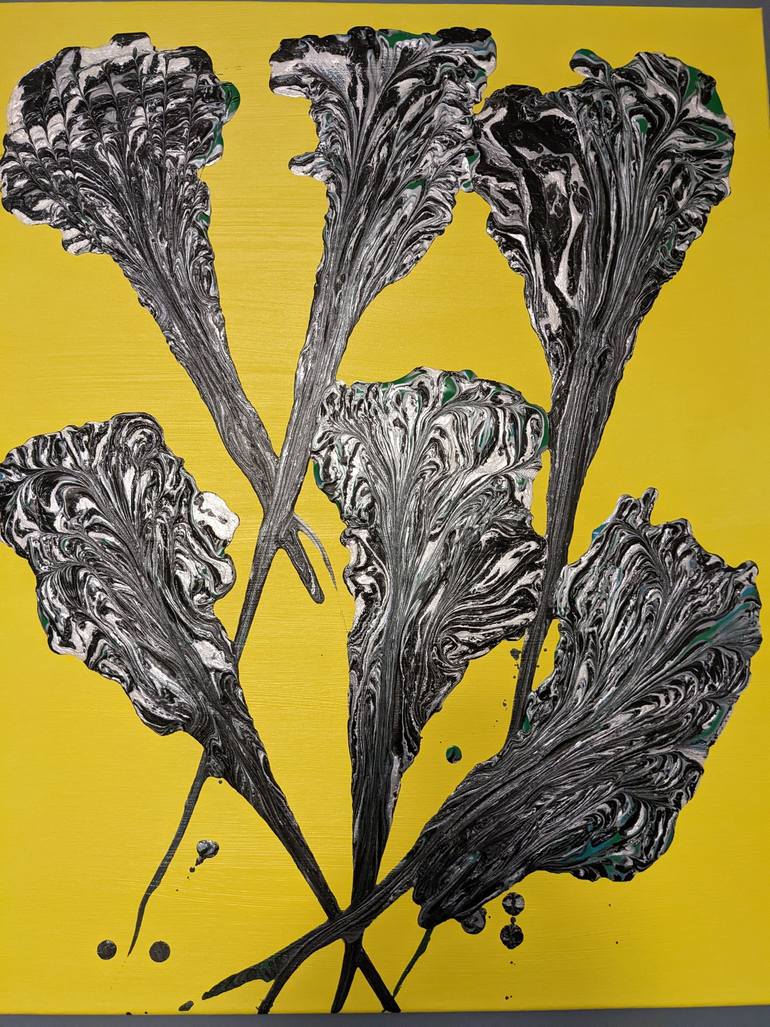 Silver Flower Painting by Bobby Bentz | Saatchi Art
