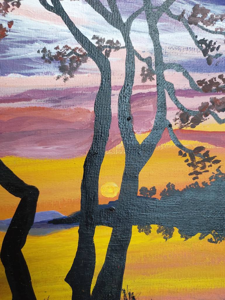 Sunset Reflection Painting by Daria Stepanova | Saatchi Art