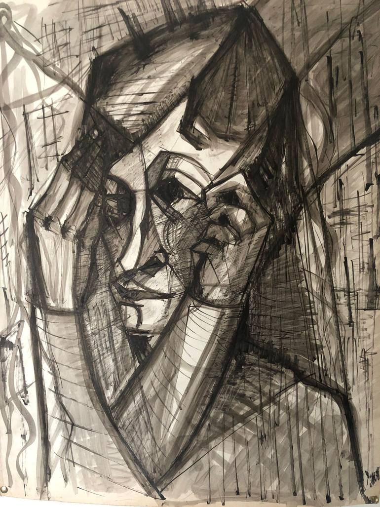 The Man Drawing by Razmik Barseghyan | Saatchi Art