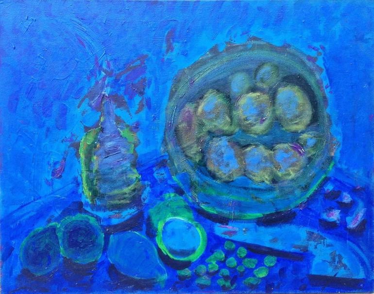 Blue still life Painting by Melih Ozuysal | Saatchi Art