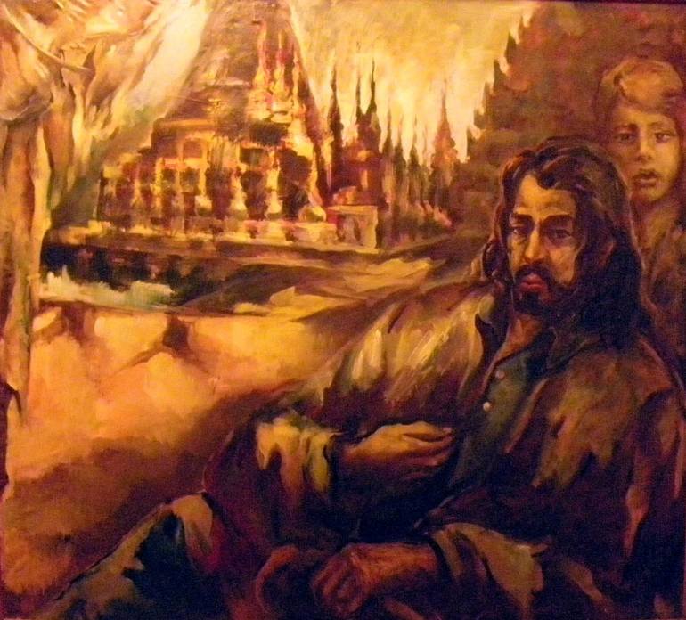Portrait of actor P. Steponavicius Painting by Meile Sveikauskiene ...