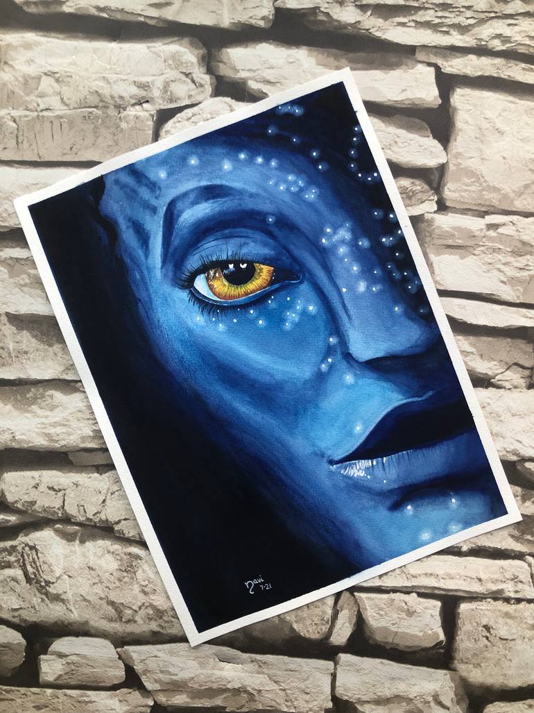Original Watercolor Avatar Naomi Painting 9 x 12 Painting by Navita ...