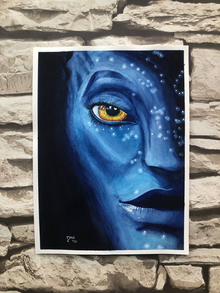 Original Watercolor Avatar Naomi Painting 9 x 12 Painting by Navita ...