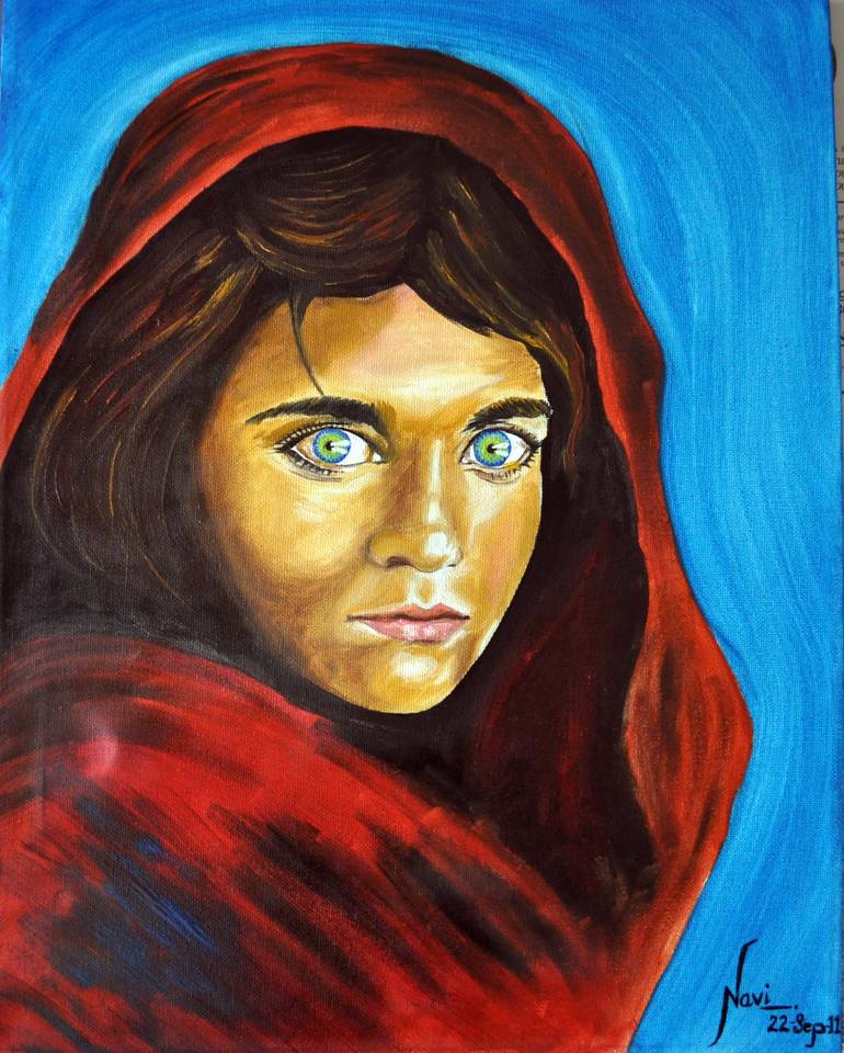 Original Oil Painting of Afghan girl Signed 14 X 18 Painting by Navita ...