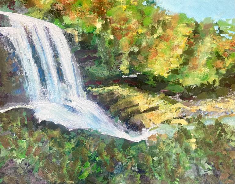 Dry Falls North Carolina Painting by Glenn Ivie | Saatchi Art
