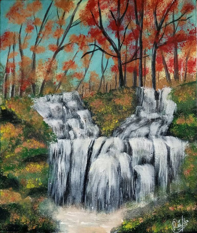 Waterfall Art New BLACKLIGHT Celestial Waterfall SET! +Candle