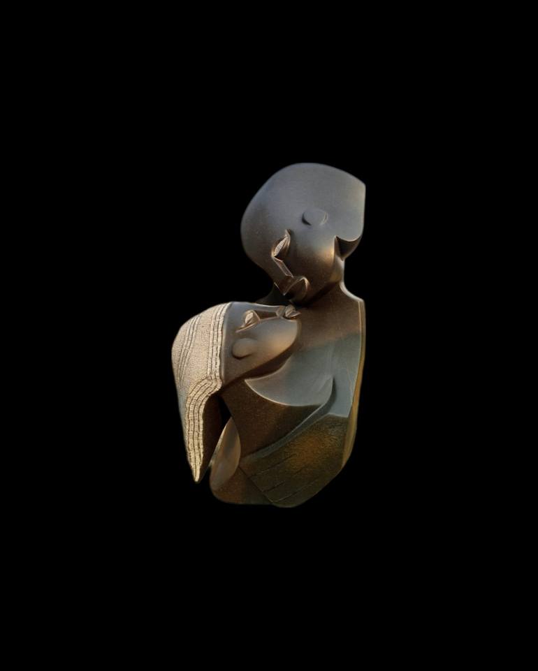 Intimate lovers, Shona stone sculpture Sculpture by Heeraliyhu Lawrence ...