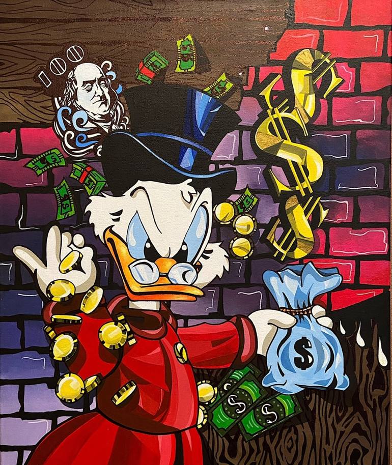Scrooge McDuck coins Painting by Liubov Voit | Saatchi Art