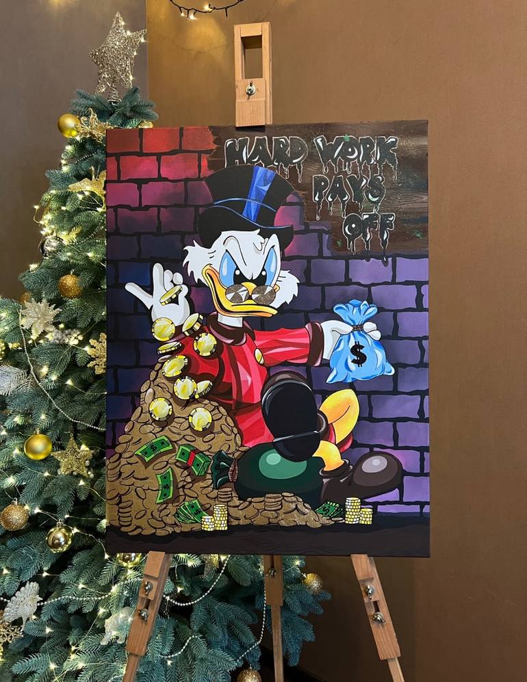 Scrooge McDuck Hard work pays off Painting by Liubov Voit | Saatchi Art