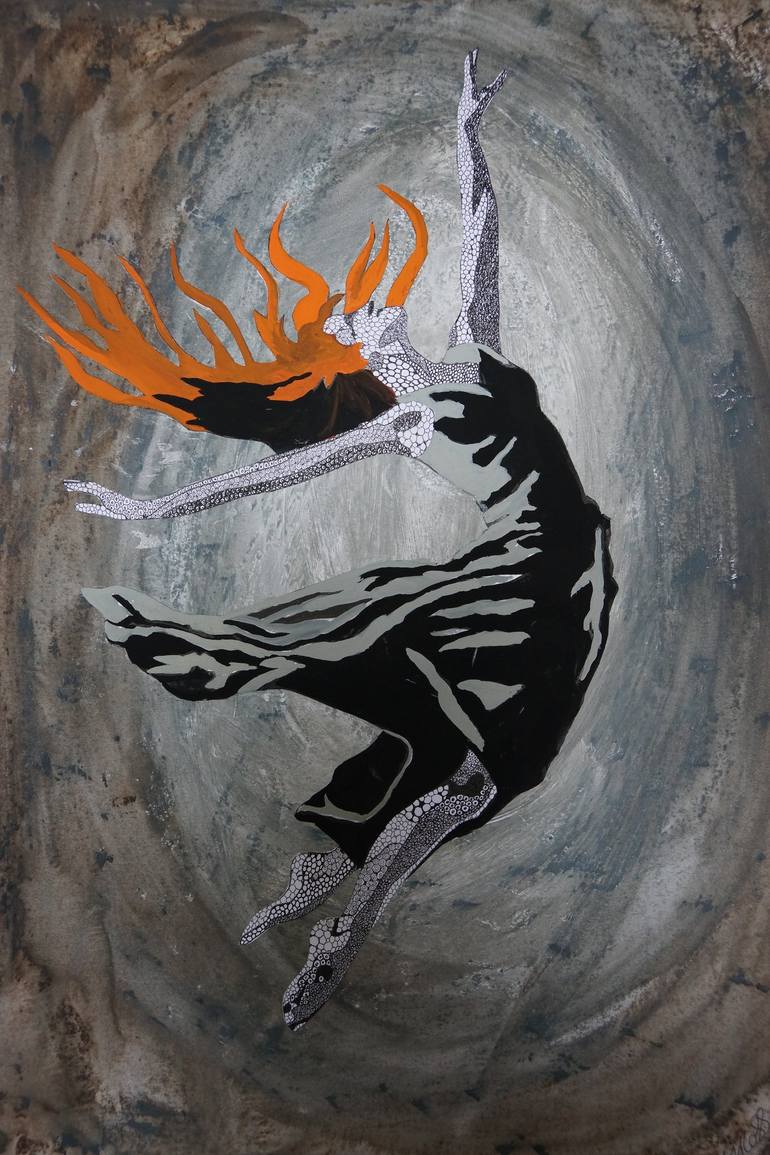 The Fire Dancer Drawing by Sharon Ross | Saatchi Art