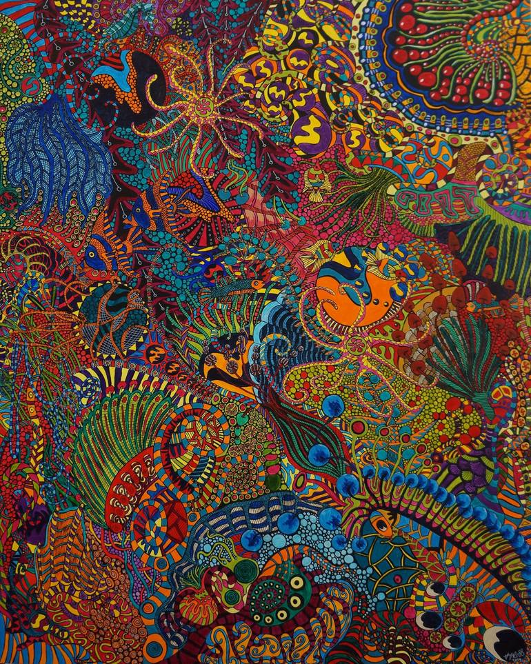 Tropical Riot Painting by Sharon Ross | Saatchi Art