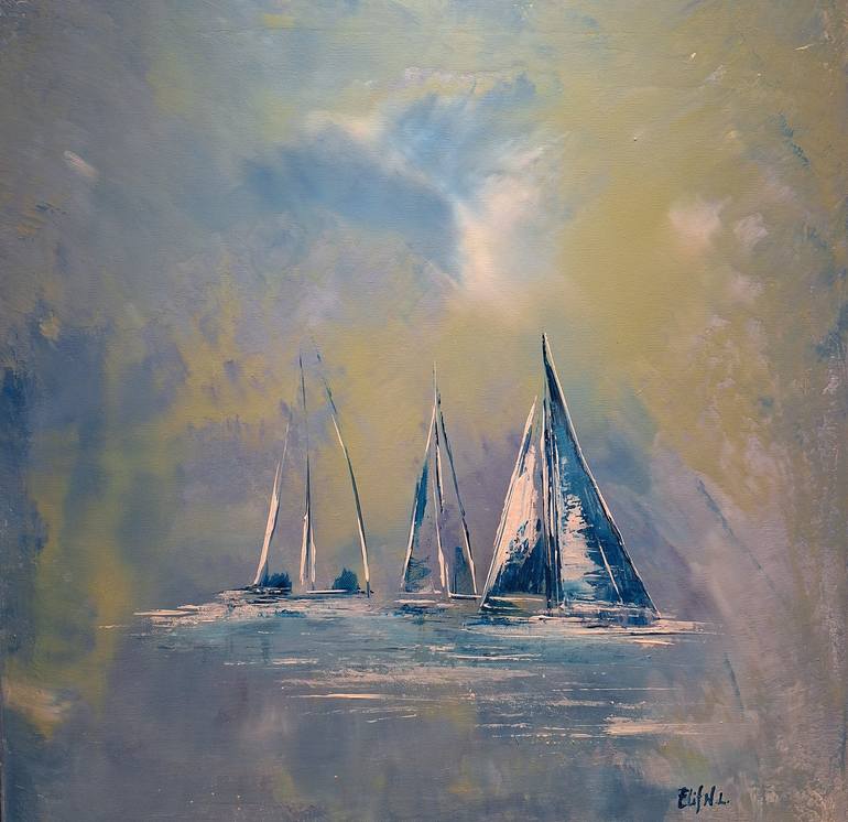 Above and Below Painting by Elif Lewis | Saatchi Art