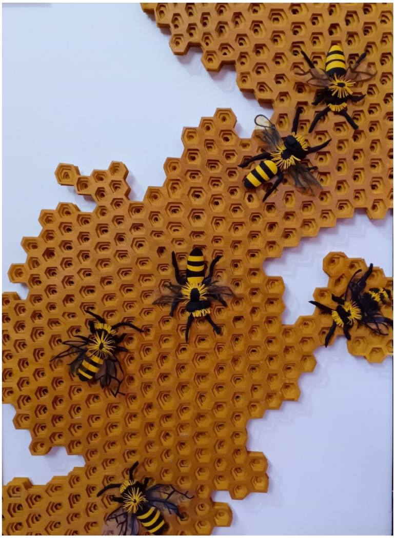 Bees and its hive Painting by Anjali Singh | Saatchi Art