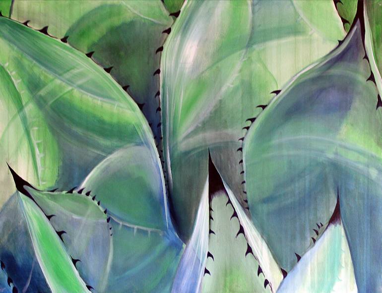 Succulent Agave Painting by Margherita Mbag Art Bobini | Saatchi Art