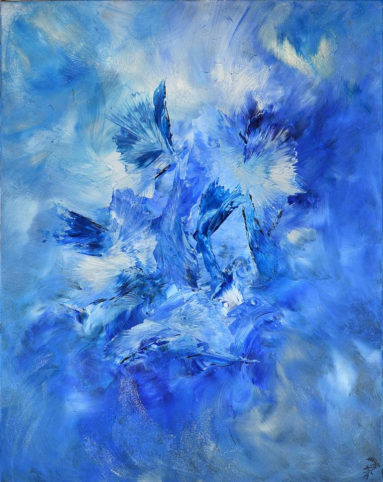 BLUE DREAMY EXPLORER Painting by Isabelle Vobmann | Saatchi Art