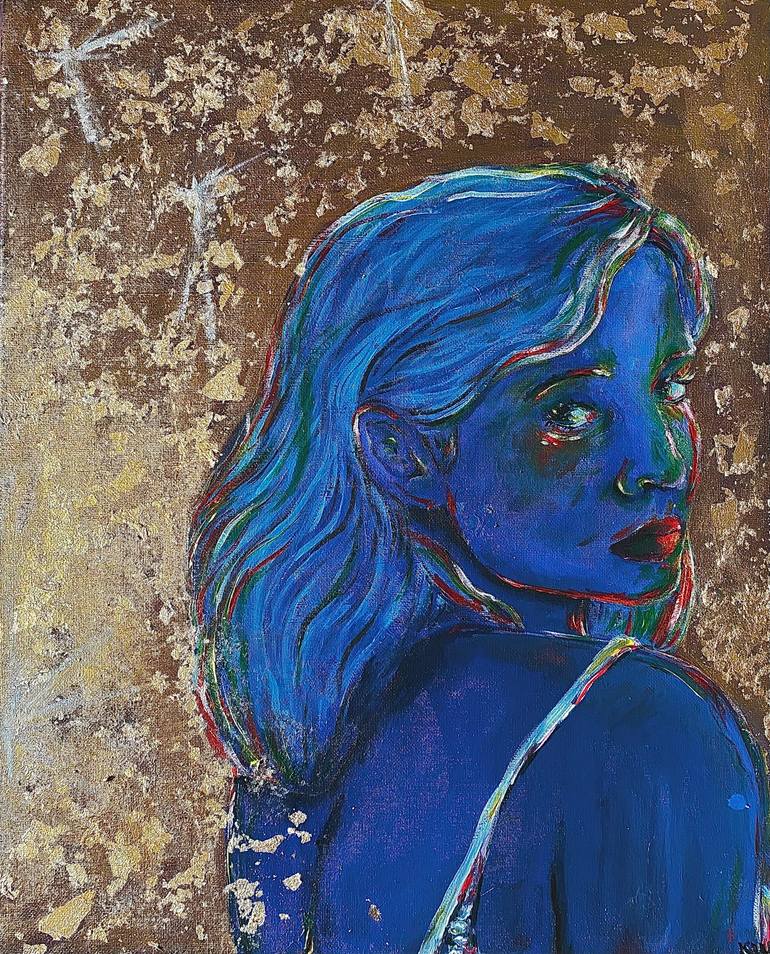 Woman In Blue Painting by Karlie Koontz | Saatchi Art
