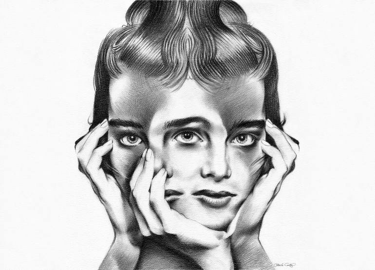Brooke Shields 'In Her Hands' Drawing by Antonio Carty | Saatchi Art