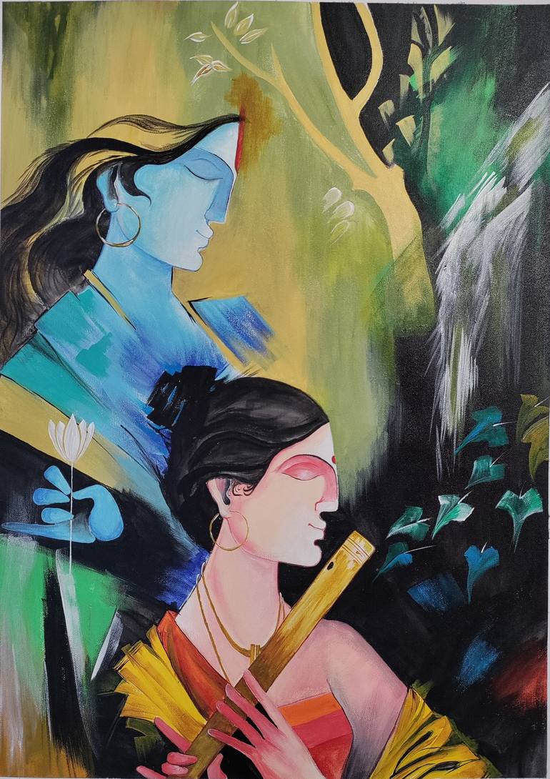 Radha Krishna Painting by Raju Ganta | Saatchi Art