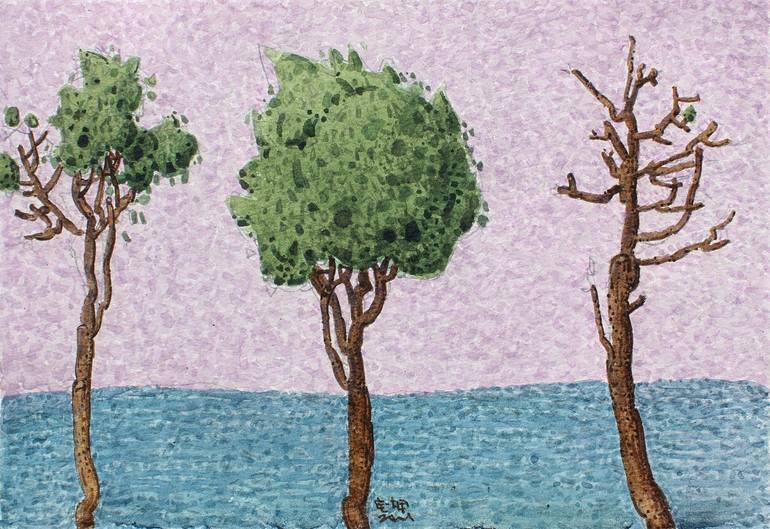 Three trees Painting by Baokun Zhao | Saatchi Art
